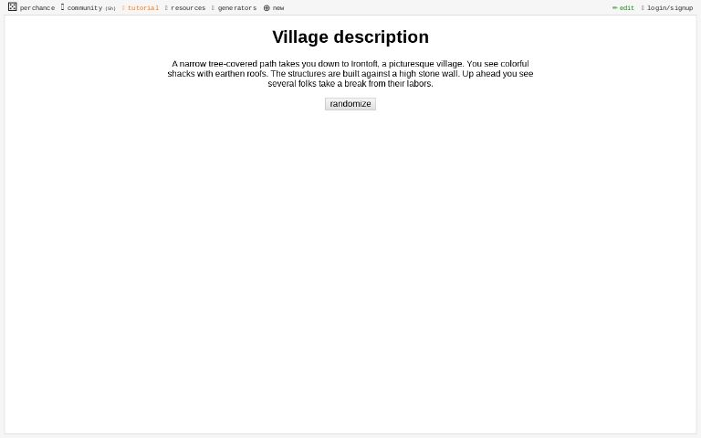 Village description ― Perchance Generator