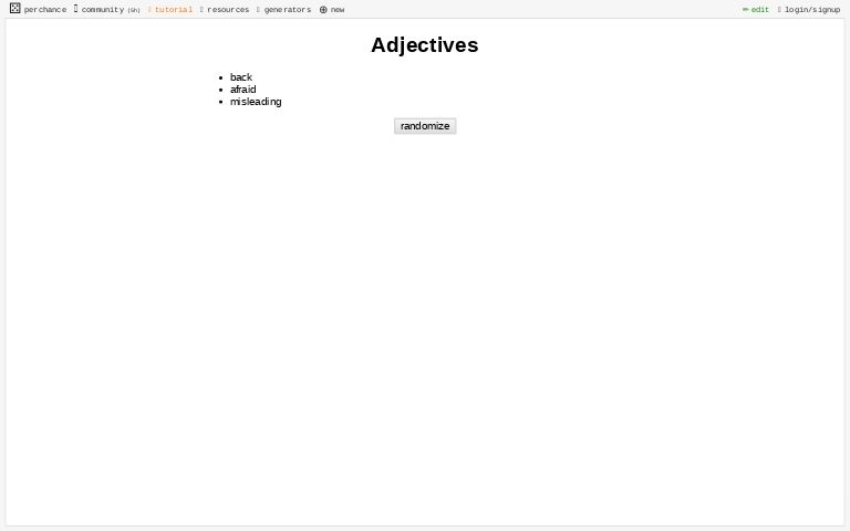 Adjectives ― Perchance Generator