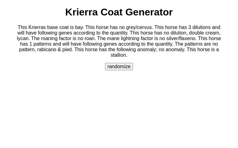 Krierra Coat Generator