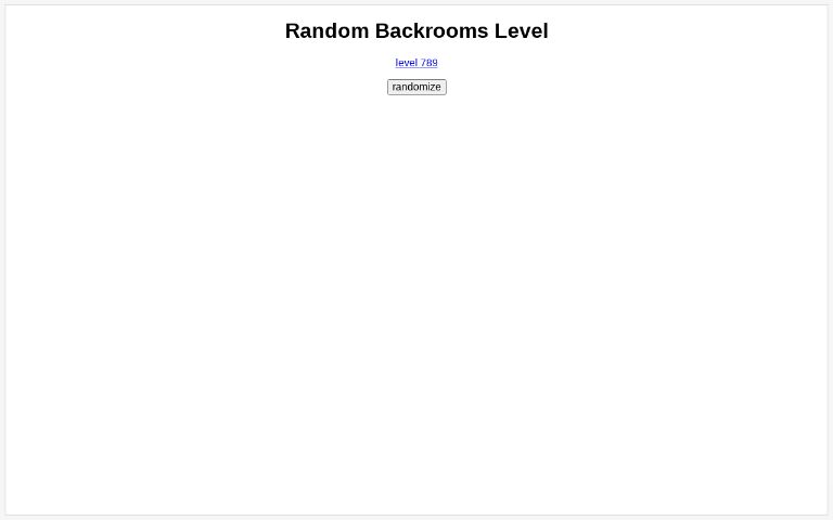 Random Backrooms Level ― Perchance Generator