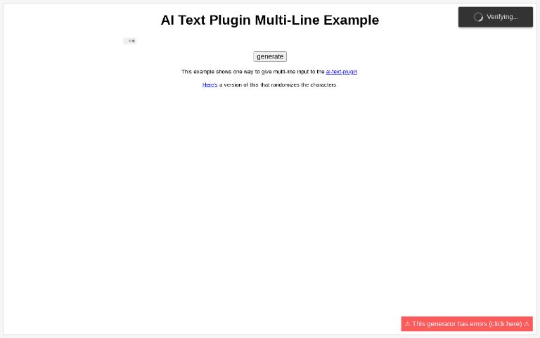 AI Text Plugin Multi-Line Example