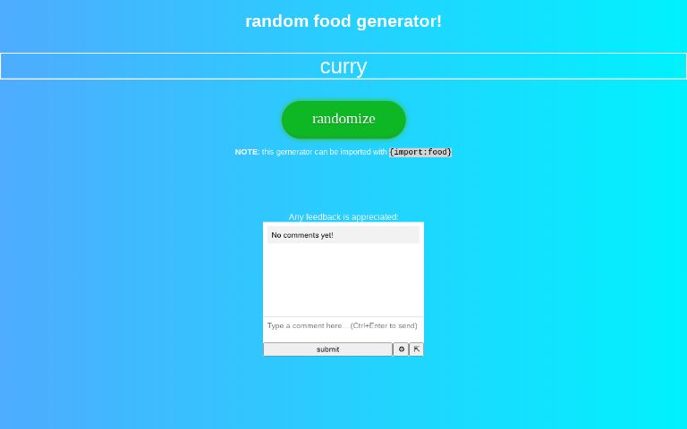 random food generator!