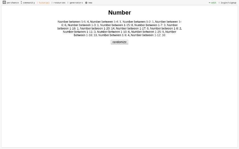 Number ― Perchance Generator