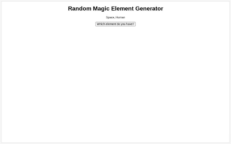 Random Magic Element Generator