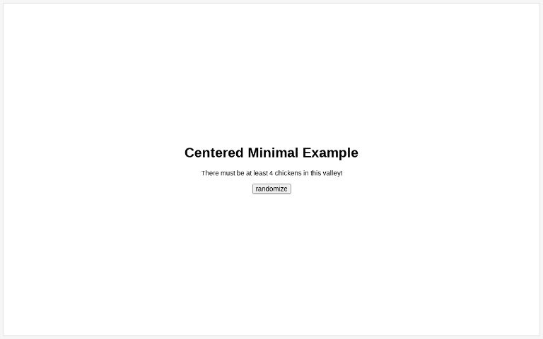 Centered Minimal Example ― Perchance Generator