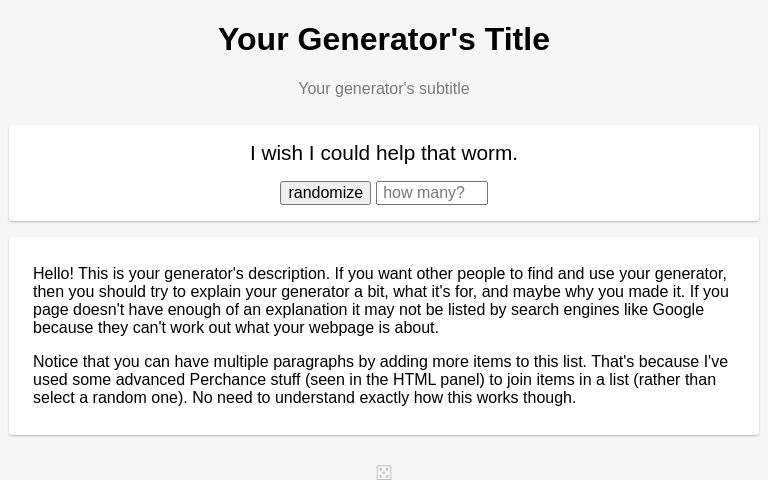 Basic Template ― Perchance Generator