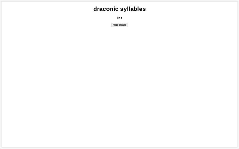 draconic syllables ― Perchance Generator