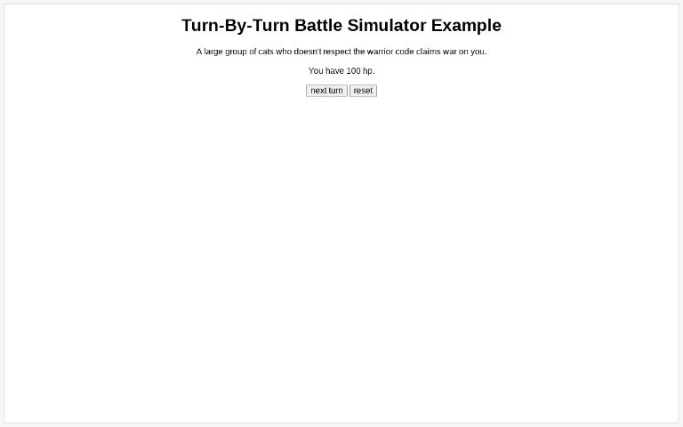 Turn-By-Turn Battle Simulator Example ― Perchance Generator