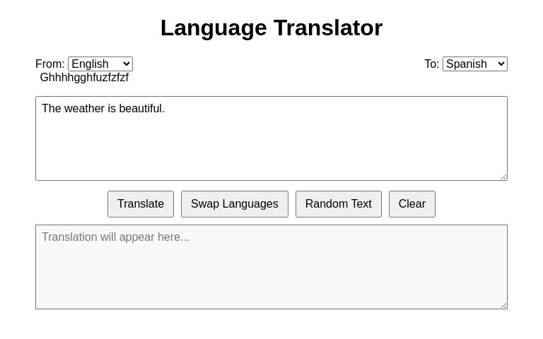 Language Translator ― Perchance Generator