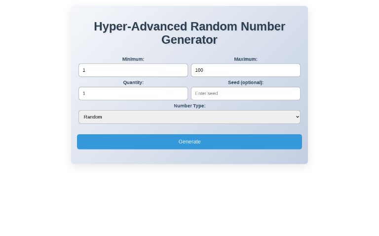 Hyper-Advanced Random Number Generator
