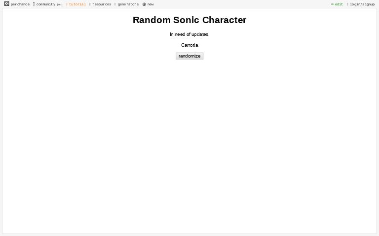 Random Sonic Character ― Perchance Generator