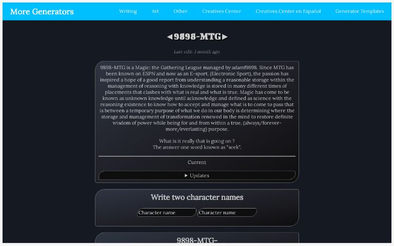 9898-MTG ― Perchance Generator