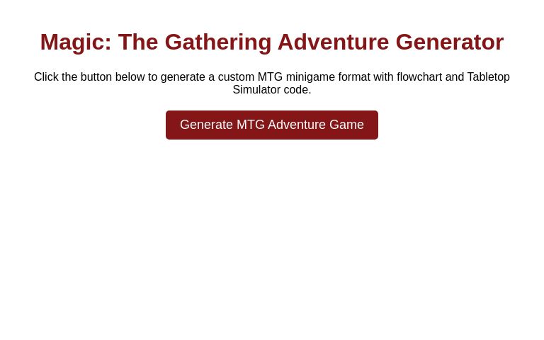 Magic: The Gathering Adventure Generator