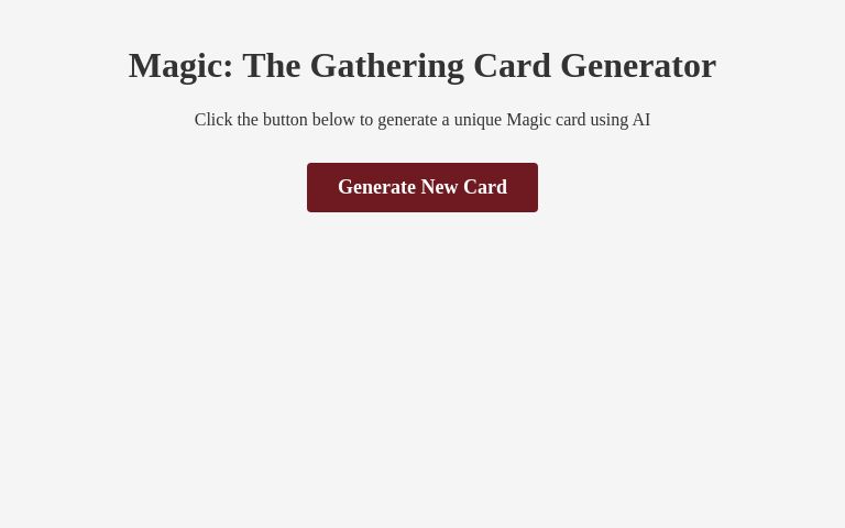 Magic: The Gathering Card Generator