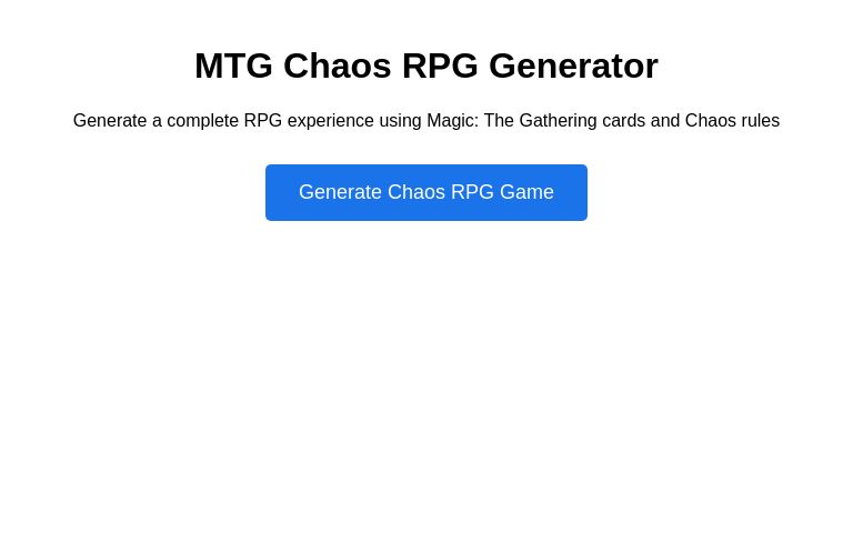 MTG Chaos RPG Generator