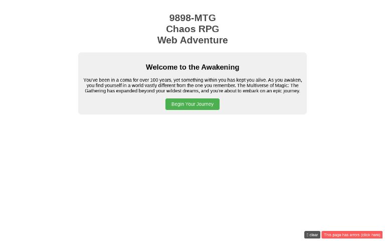 9898-MTGChaos RPGWeb Adventure ― Perchance Generator