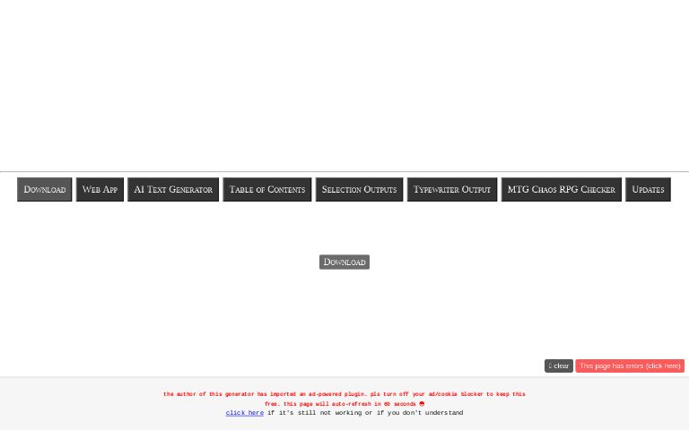 9898-mtg-chaos-rpg-world ― Perchance Generator