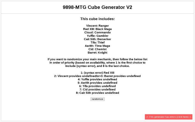 9898-MTG Cube Generator V2