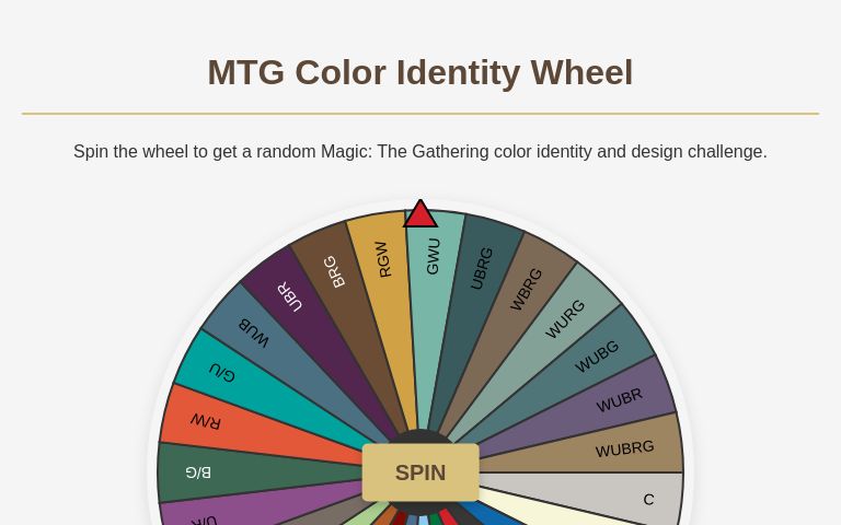 MTG Color Identity Wheel ― Perchance Generator