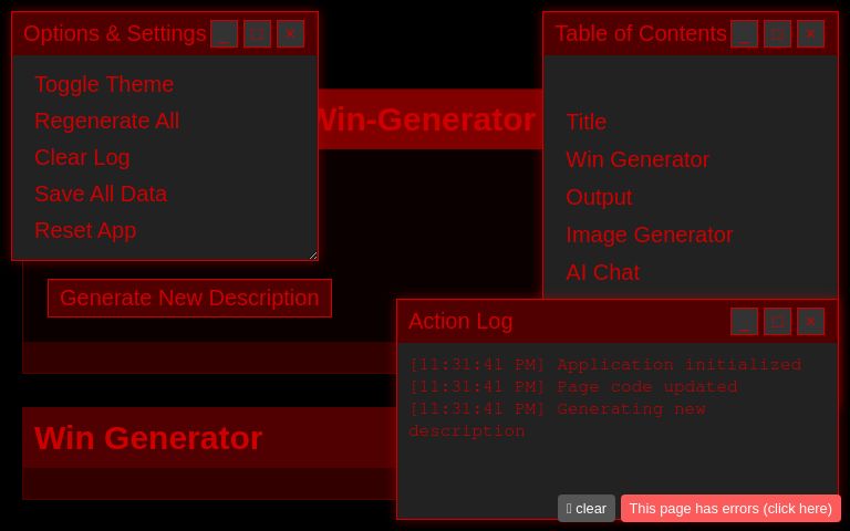 Click Generate to Create a Win Condition
