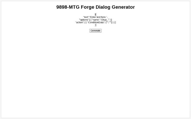 9898-MTG Forge Dialog Generator