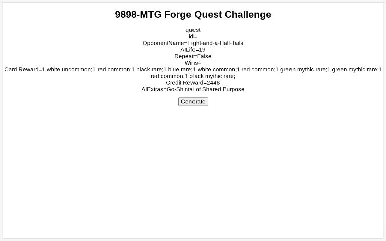 9898-MTG Forge Quest Challenge ― Perchance Generator
