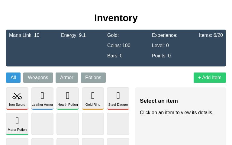 Inventory ― Perchance Generator