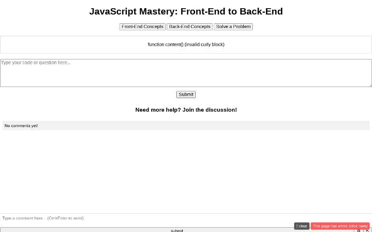 JavaScript Mastery: Front-End to Back-End ― Perchance Generator