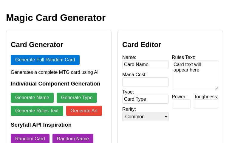Magic Card Generator