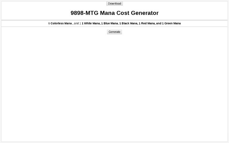 9898-MTG Mana Cost Generator