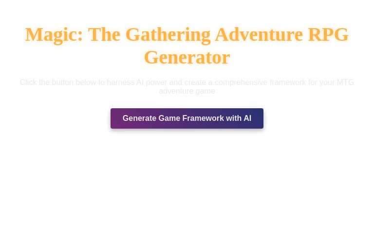 Magic: The Gathering Adventure RPG Generator