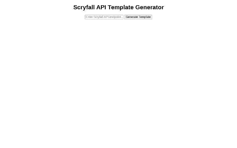 Scryfall API Template Generator