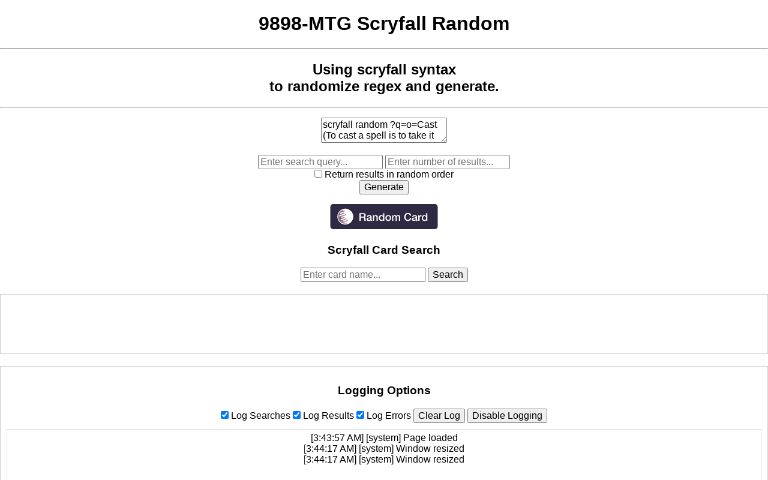 9898-MTG Scryfall Random ― Perchance Generator