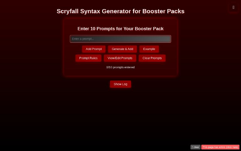 Scryfall Syntax Generator for Booster Packs