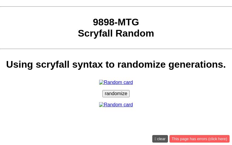 9898-MTG Scryfall Random ― Perchance Generator