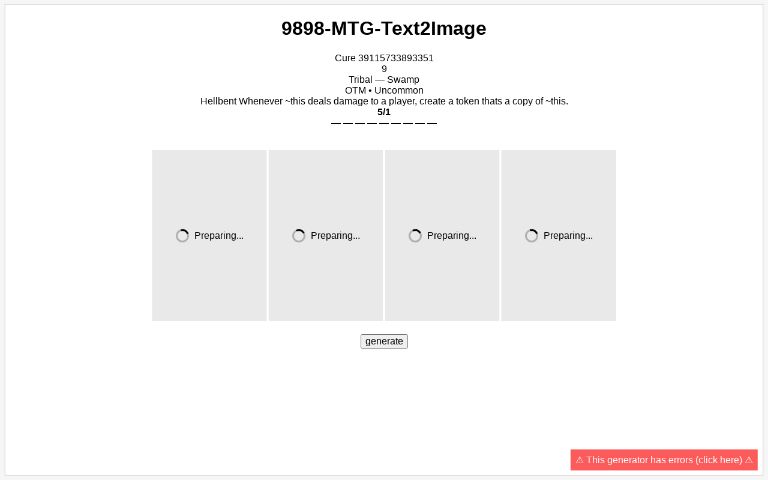 9898-MTG-Text2Image ― Perchance Generator