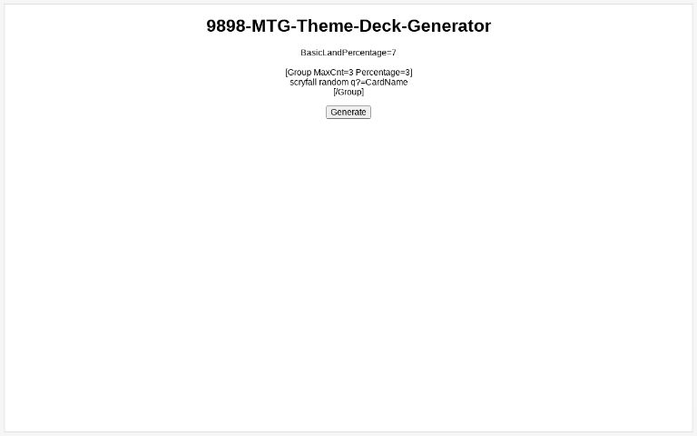 9898-MTG-Theme-Deck-Generator