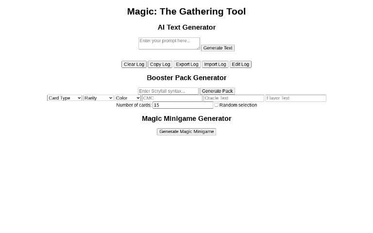 Magic: The Gathering Tool ― Perchance Generator