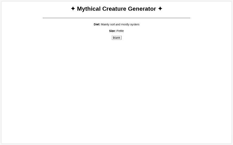 Mythical Creature Generator