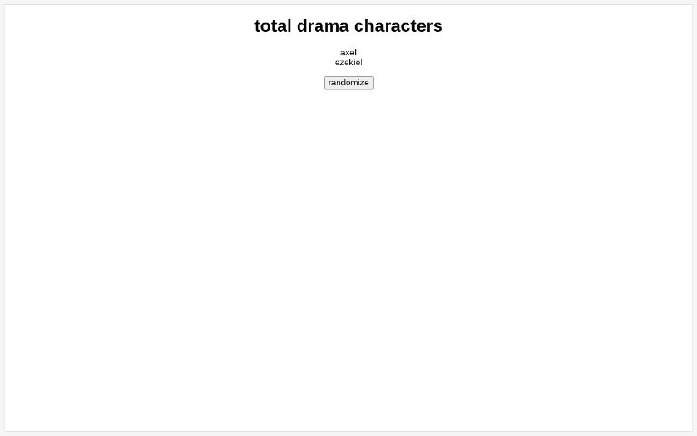 total drama characters ― Perchance Generator