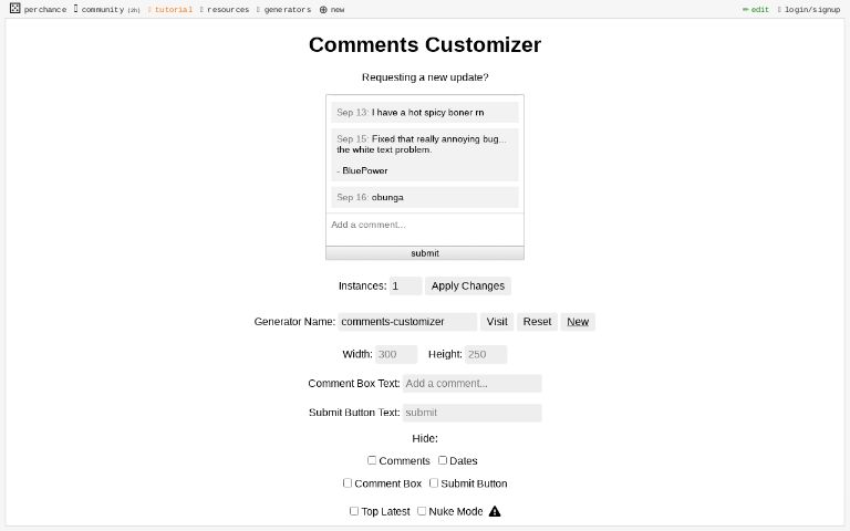 Comments Customizer ― Perchance Generator