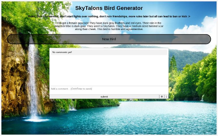 SkyTalons Bird Generator