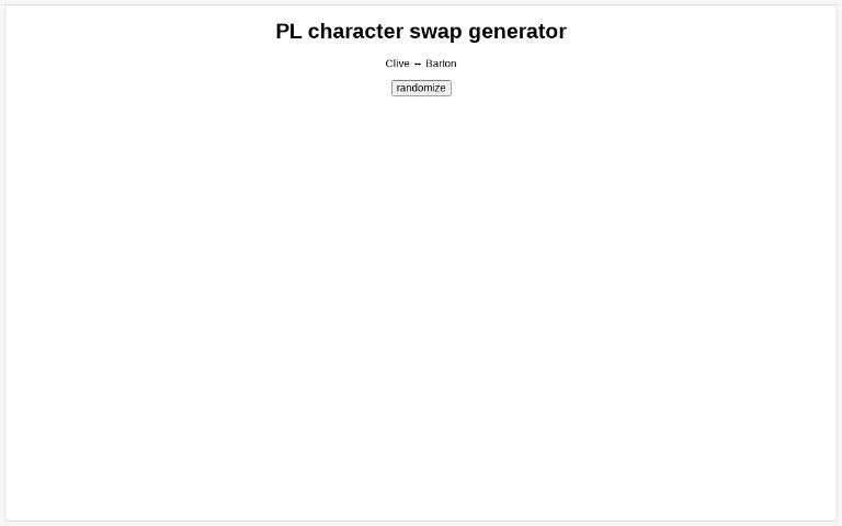 PL character swap generator