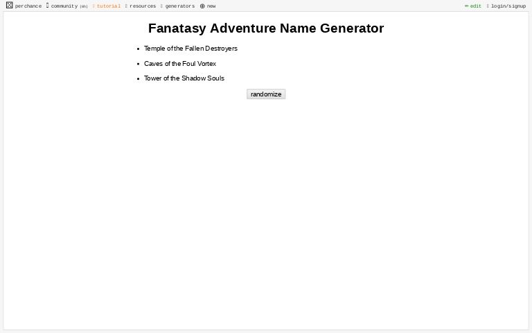 Fanatasy Adventure Name Generator