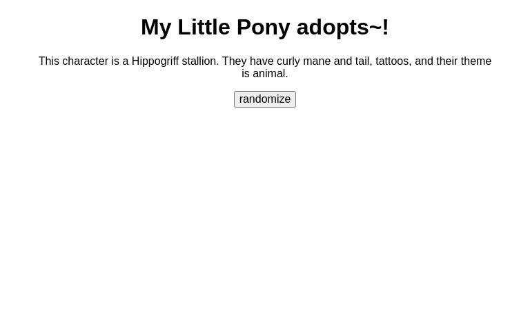 My Little Pony adopts~! ― Perchance Generator