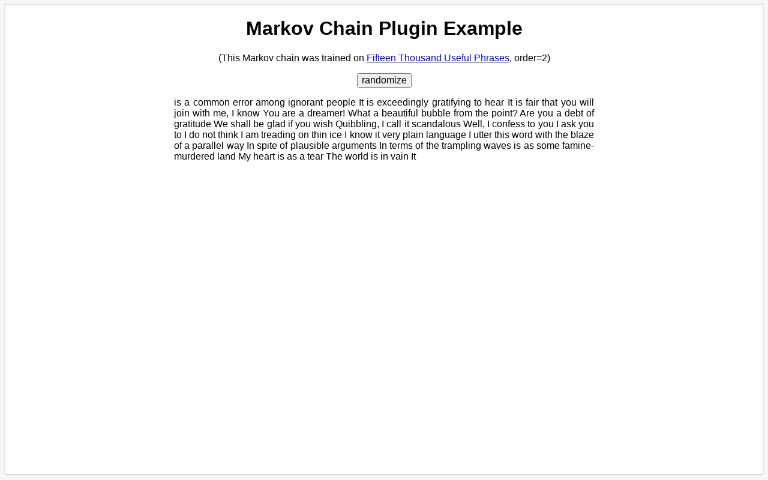 Markov Chain Plugin Example