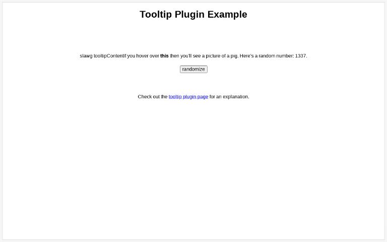 Tooltip Plugin Example