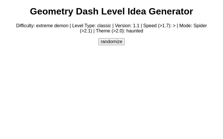 Geometry Dash Level Idea Generator