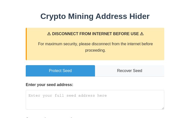 Crypto Mining Address Hider ― Perchance Generator