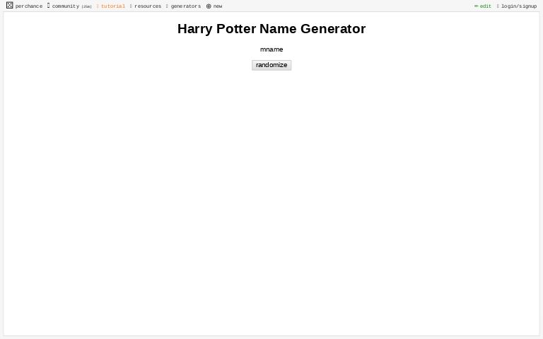 Harry Potter Name Generator